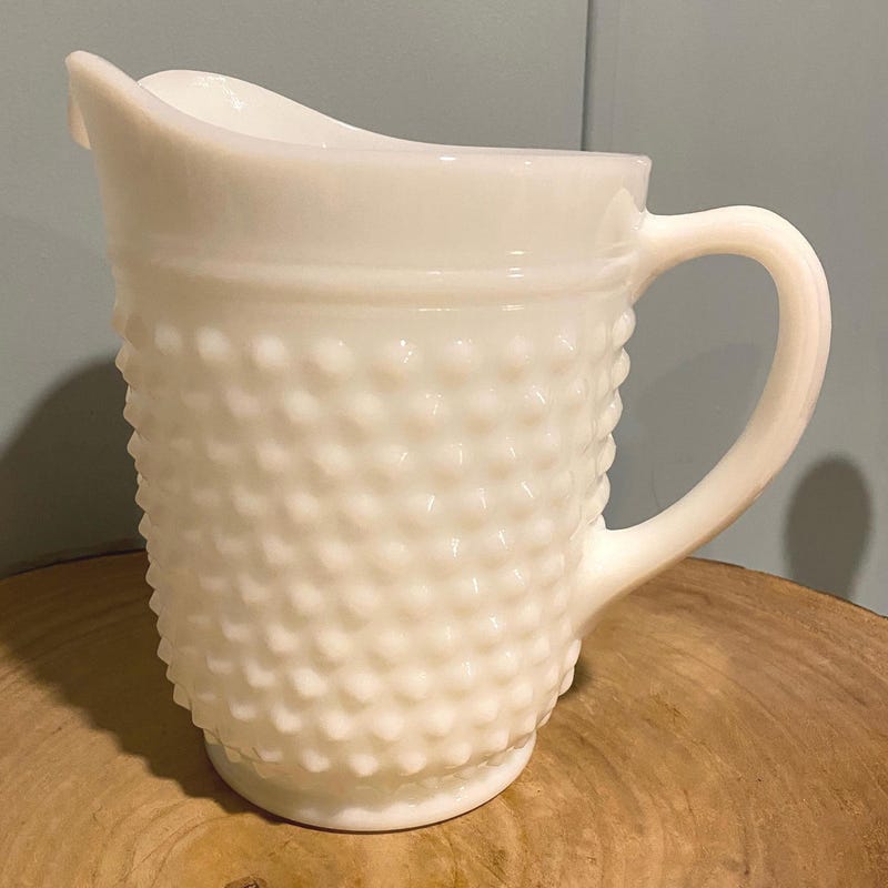 Milk Glass Pitcher - Etsy