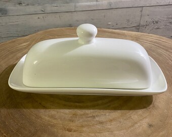 White Porcelain Butter Dish - Etsy
