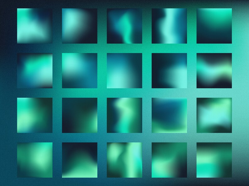 40 Aurora Gradient Backgrounds, Northern Lights, Grainy Textured ...