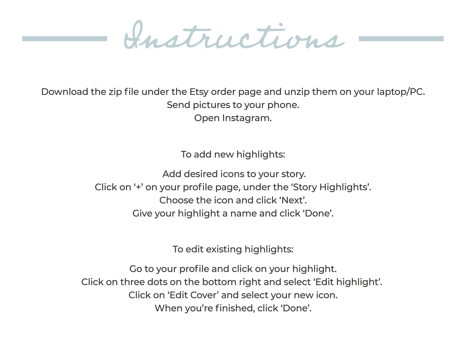 660 Instagram Line Art Highlight Covers, Grey Blue, Minimalistic ...
