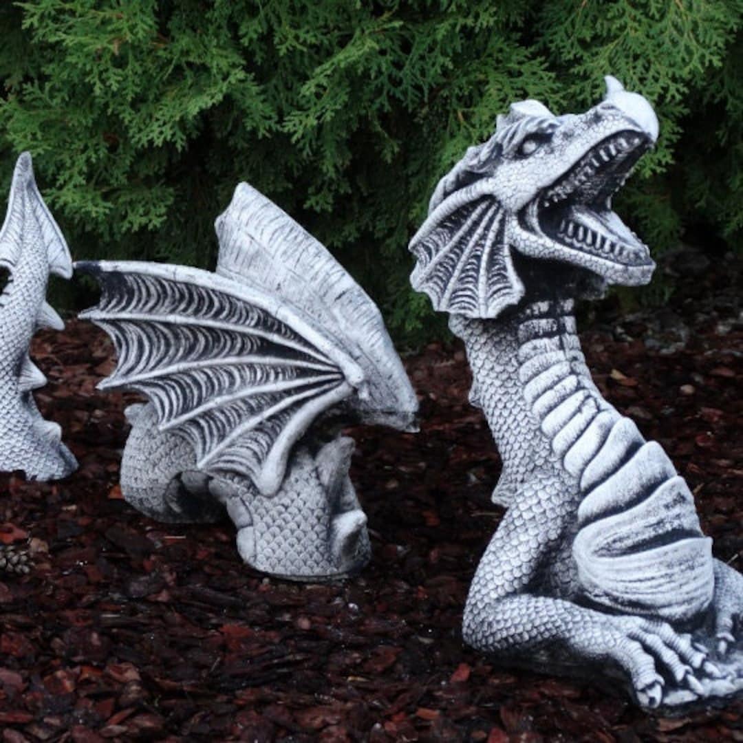 Three Part Dragon Concrete Dragon Garden Sculpture Dragon Statue ...