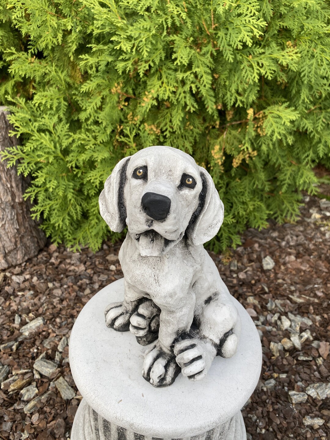 Beagle Dog Figurine Concrete Puppy Dog Sculpture Garden Decoration ...