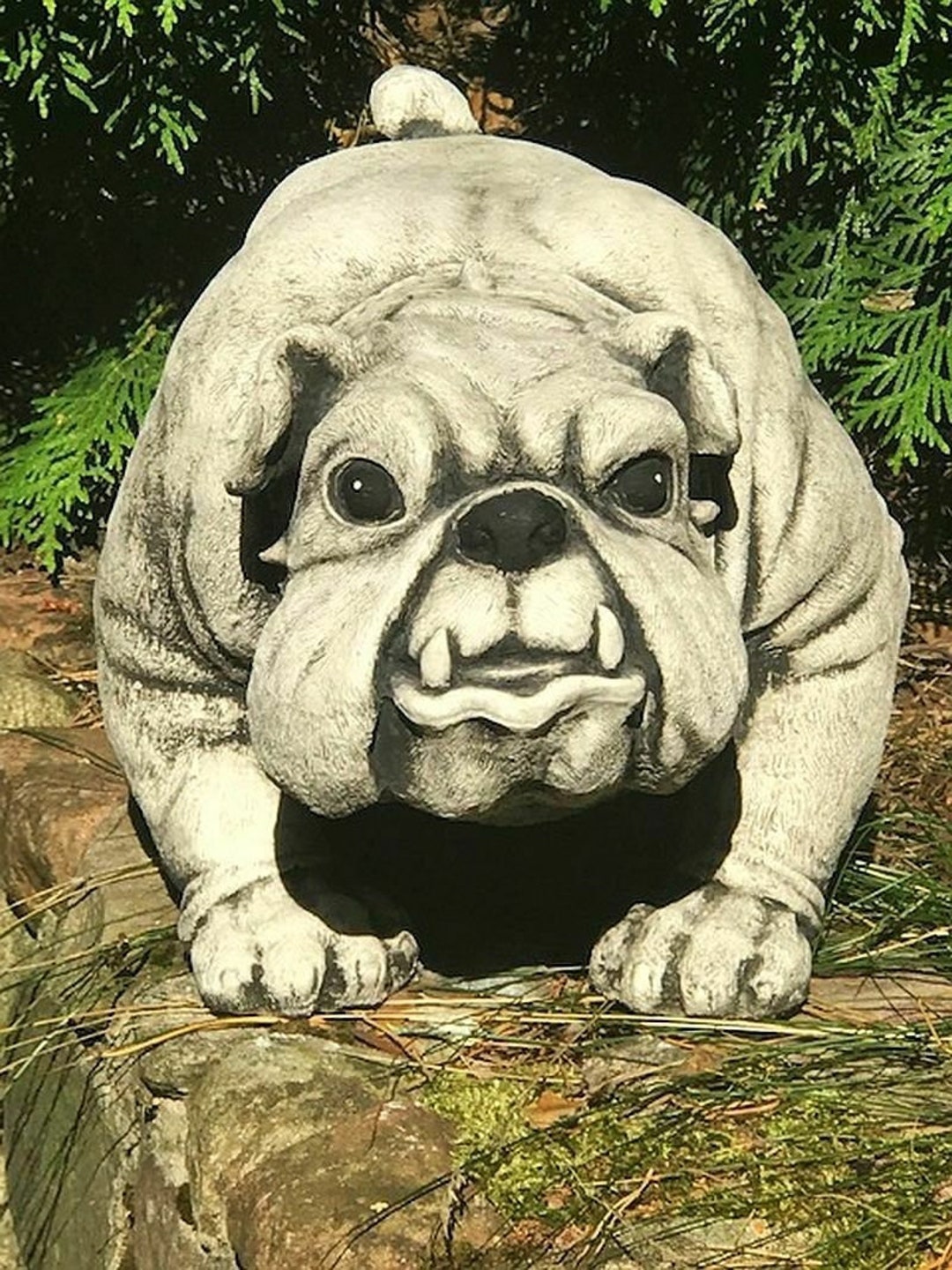 Concrete Bulldog English Bulldog Standing Bulldog Evil Bulldog Figurine ...