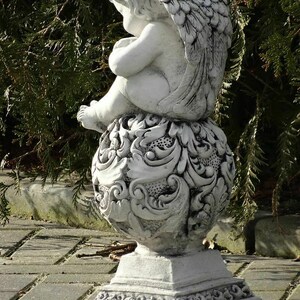 Guardian Angel Figurine, Angel Decor, Child Angel, Angel on a Sphere ...
