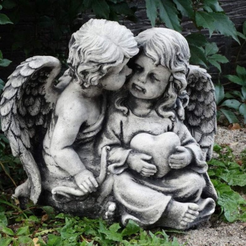 Angels Figure Concrete Angel Children Angels Boy and Girl With - Etsy