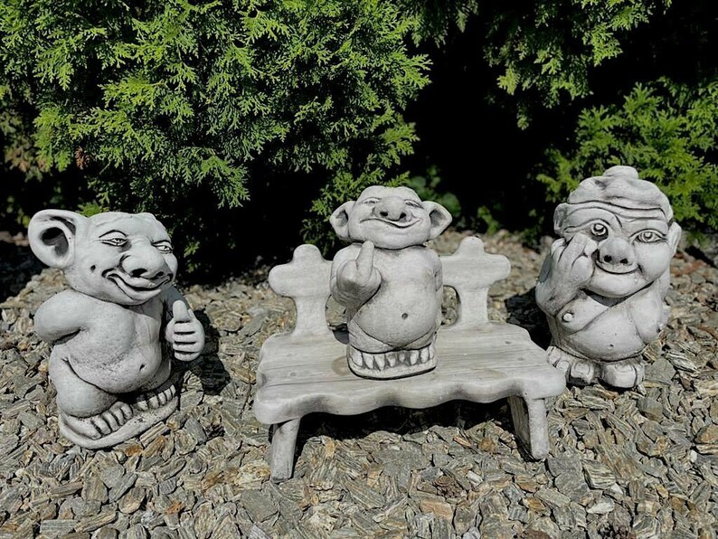 Troll Shows It's Ok Concrete Troll Funny Troll - Etsy