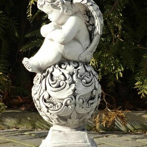 Guardian Angel Figurine, Angel Decor, Child Angel, Angel on a Sphere ...