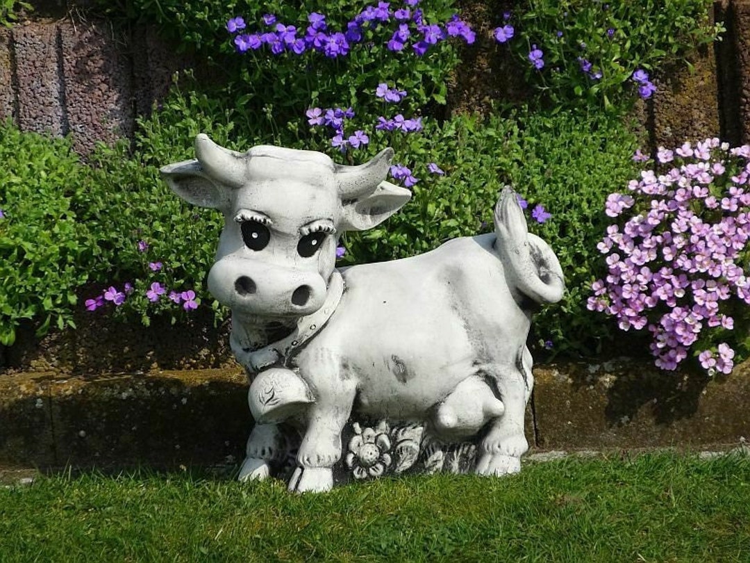Concrete Cow, Figure of A Cow, Concrete Cow Statues, Farmhouse Decor ...