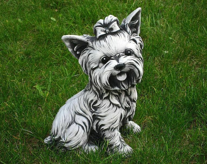 Yorkshire Terrier, Garden Statue, Yorkie Figure, Dog Garden Decor ...