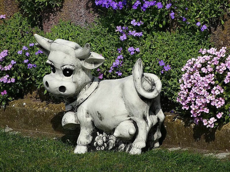 Concrete Cow Figure of A Cow Concrete Cow Statues Farmhouse - Etsy