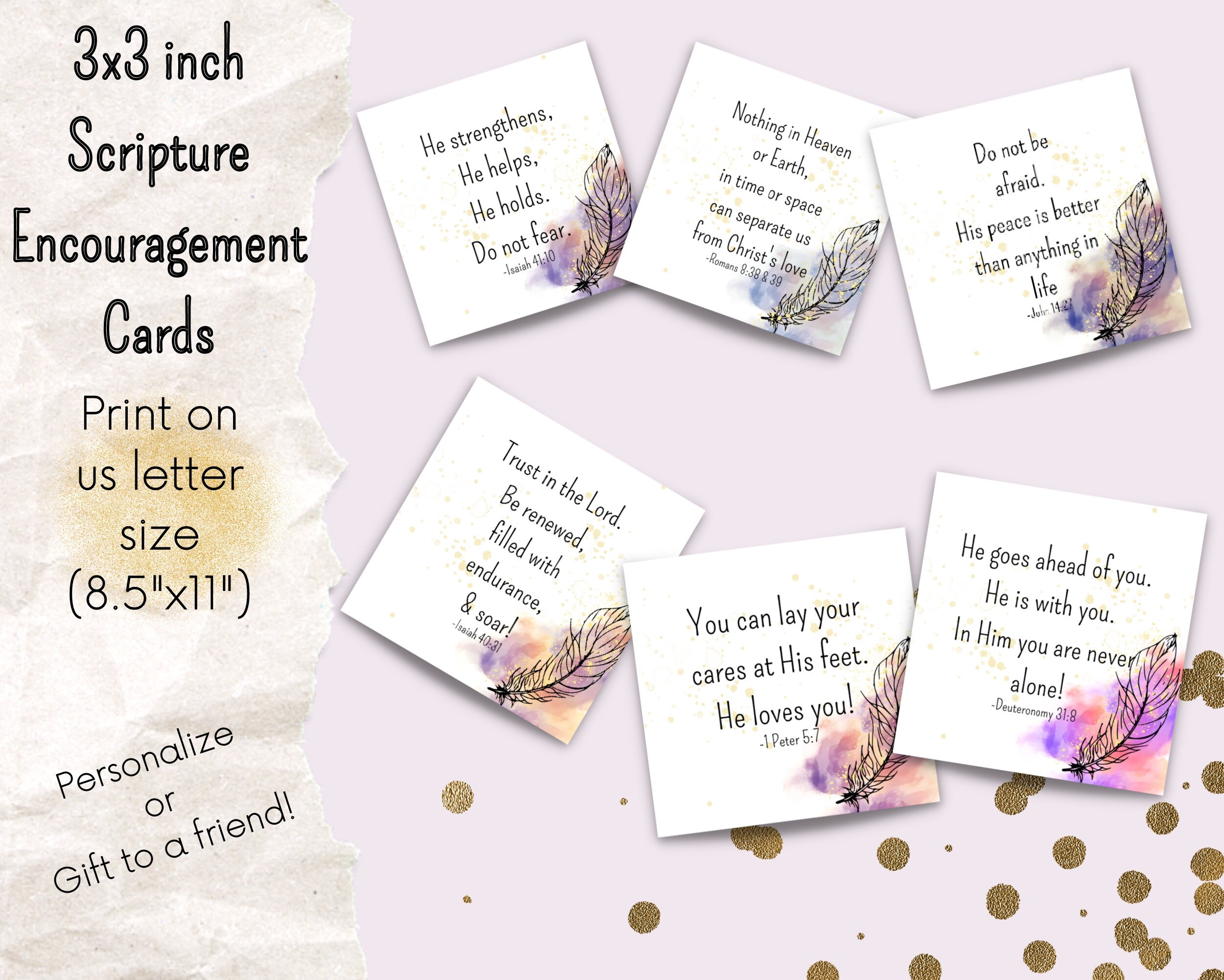 Digital Encouragement Bible Verse Cards, Printable Encouraging ...
