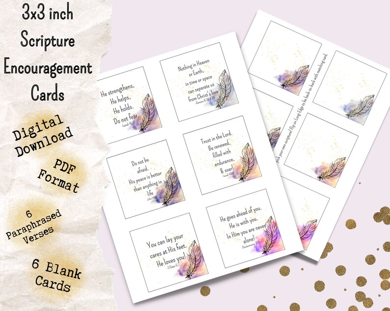 Digital Encouragement Bible Verse Cards, Printable Encouraging ...