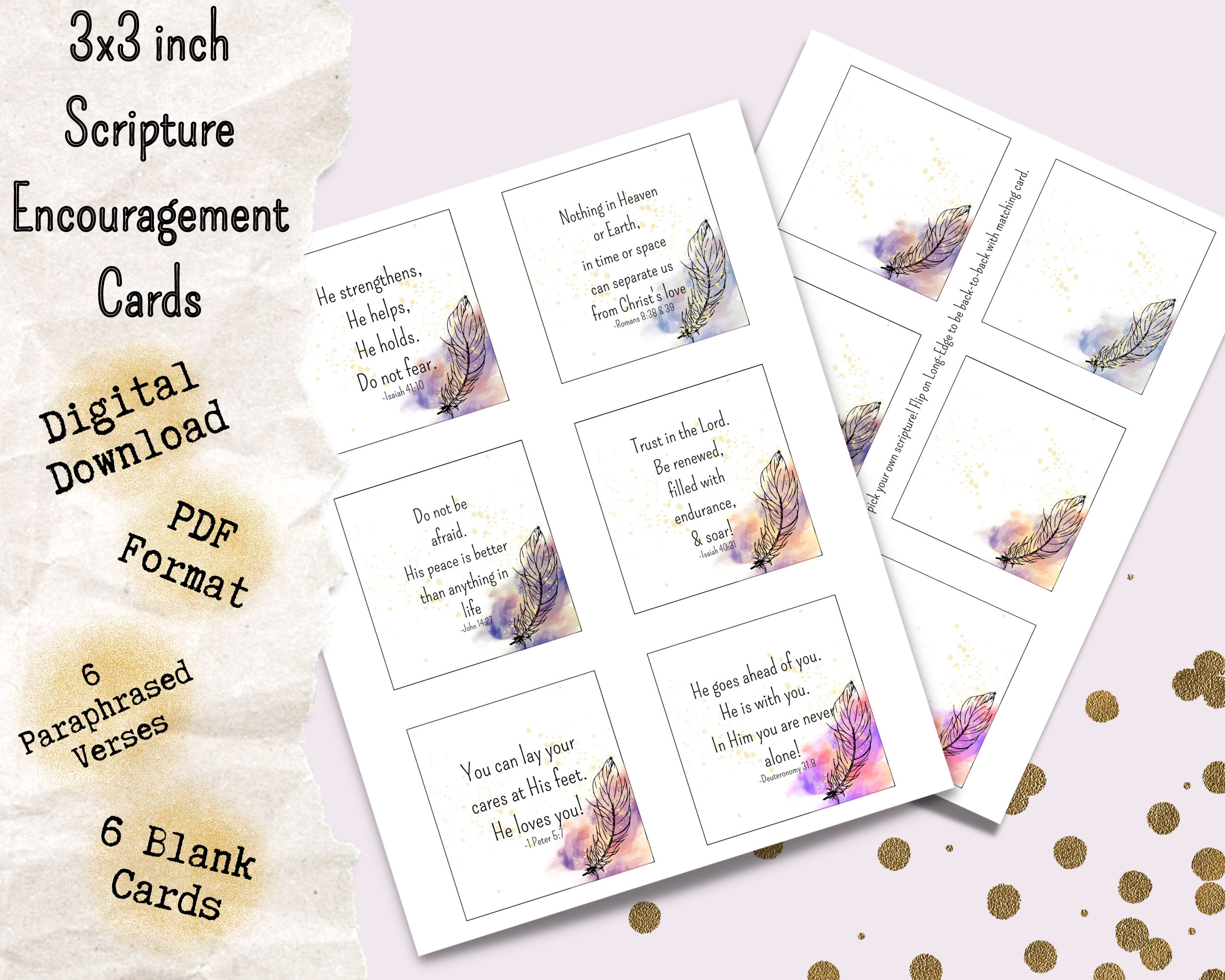 Digital Encouragement Bible Verse Cards, Printable Encouraging ...