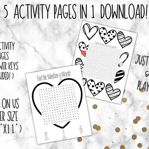 Printable Kids Valentine's Day Coloring and Activity Pages, Valentine's ...