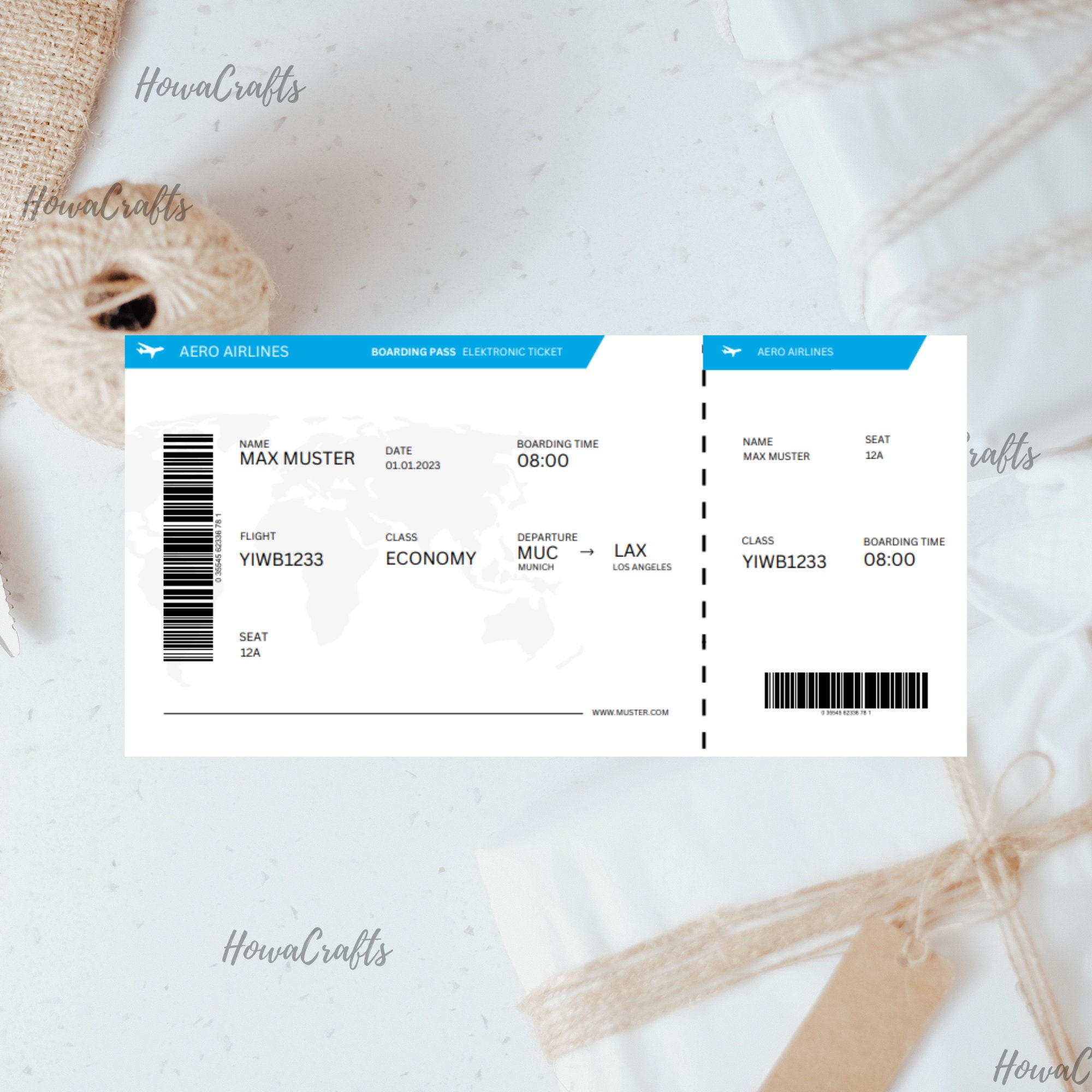 Edit Voucher Template Travel Ticket Editable Vacation - Etsy