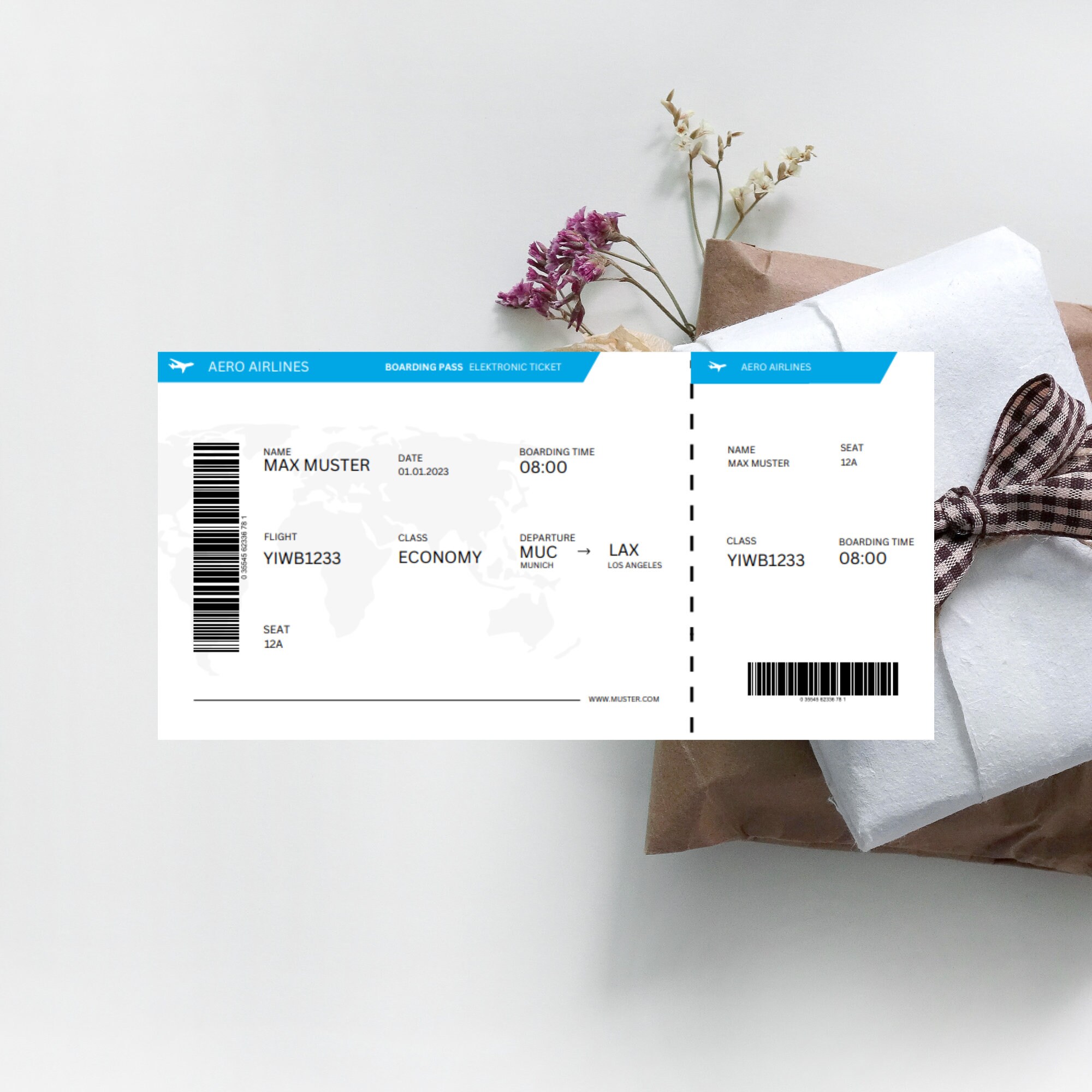 Edit Voucher Template Travel Ticket Editable Vacation - Etsy