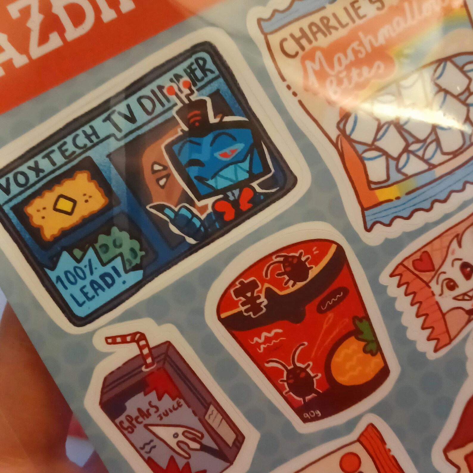 Hazbin Snacks Sticker Sheet | Vox, Alastor, Angel Dust and Charlie ...