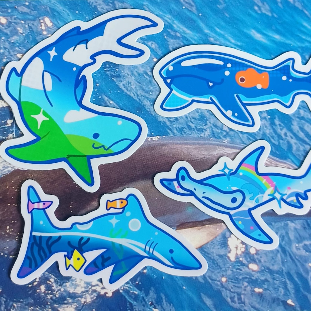 Frutiger Aero Shark Sticker Bundle - 2.5x2.5" Vinyl 90s/2000s Nostalgia ...