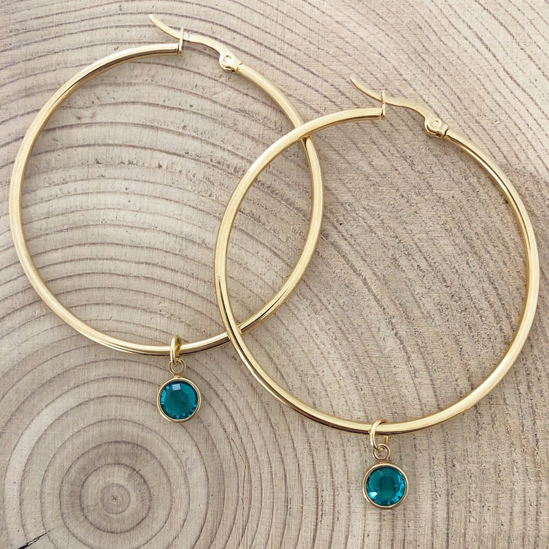 Charm Hoop Earrings - Etsy