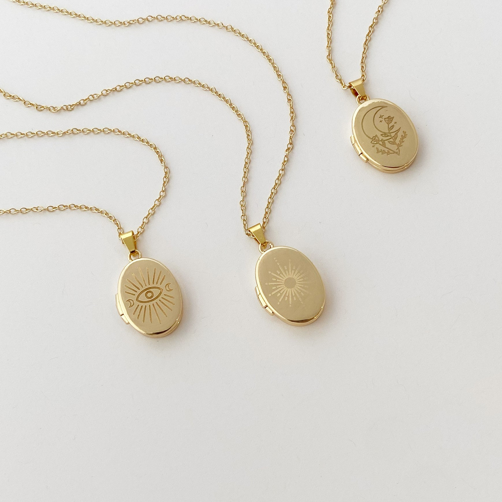 Sun Photo Locket Necklace Gold - Etsy
