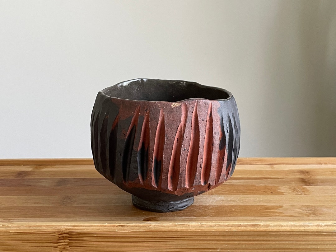 Kurinuki Chawan Yunomi / Sculptural Handbuilt Ceramic Tea Matcha Cup ...