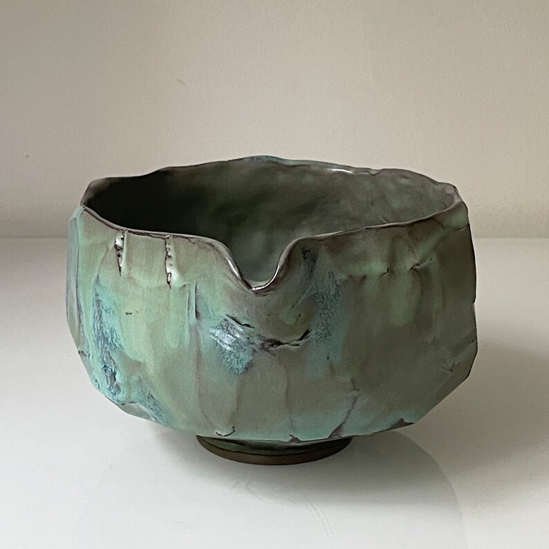 Kurinuki Handbuilt Chawan Tea Cup Bowl With Spout / up to 17oz / SPAIN ...