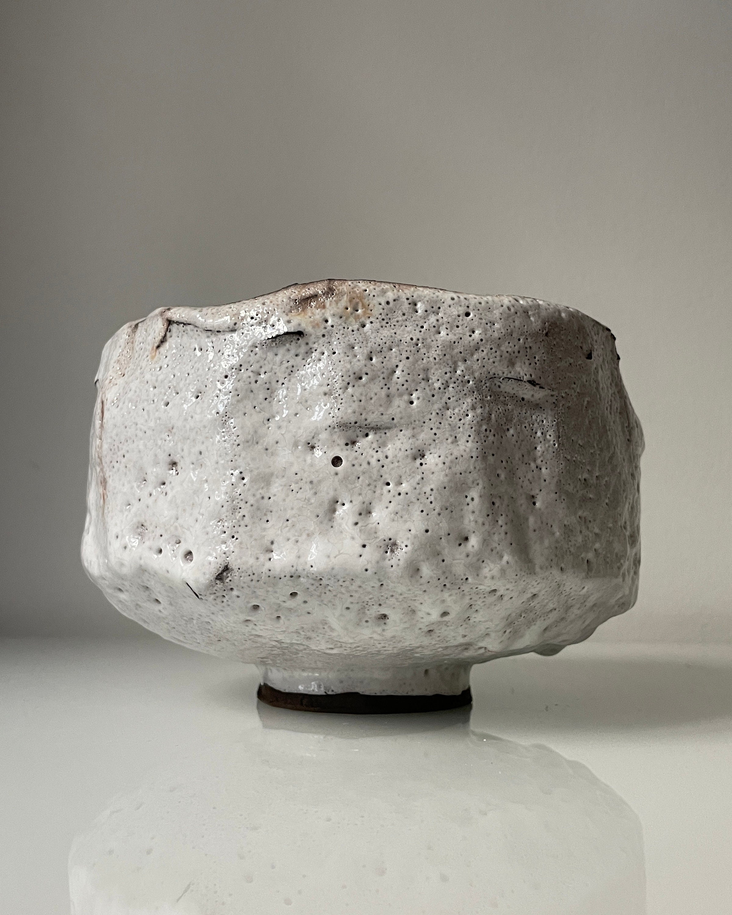 Large White Kurinuki Handbuilt Chawan Bowl / Dry Food Only / Wabi Sabi ...