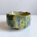 Kurinuki Handbuilt Chawan Tea Cup Bowl / Chatreuse Blue Tones / 5 X 3 ...