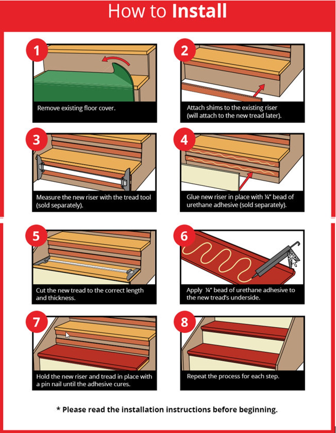 White Oak Builder Grade Stair Treads Unfinish Can Be Finished or ...