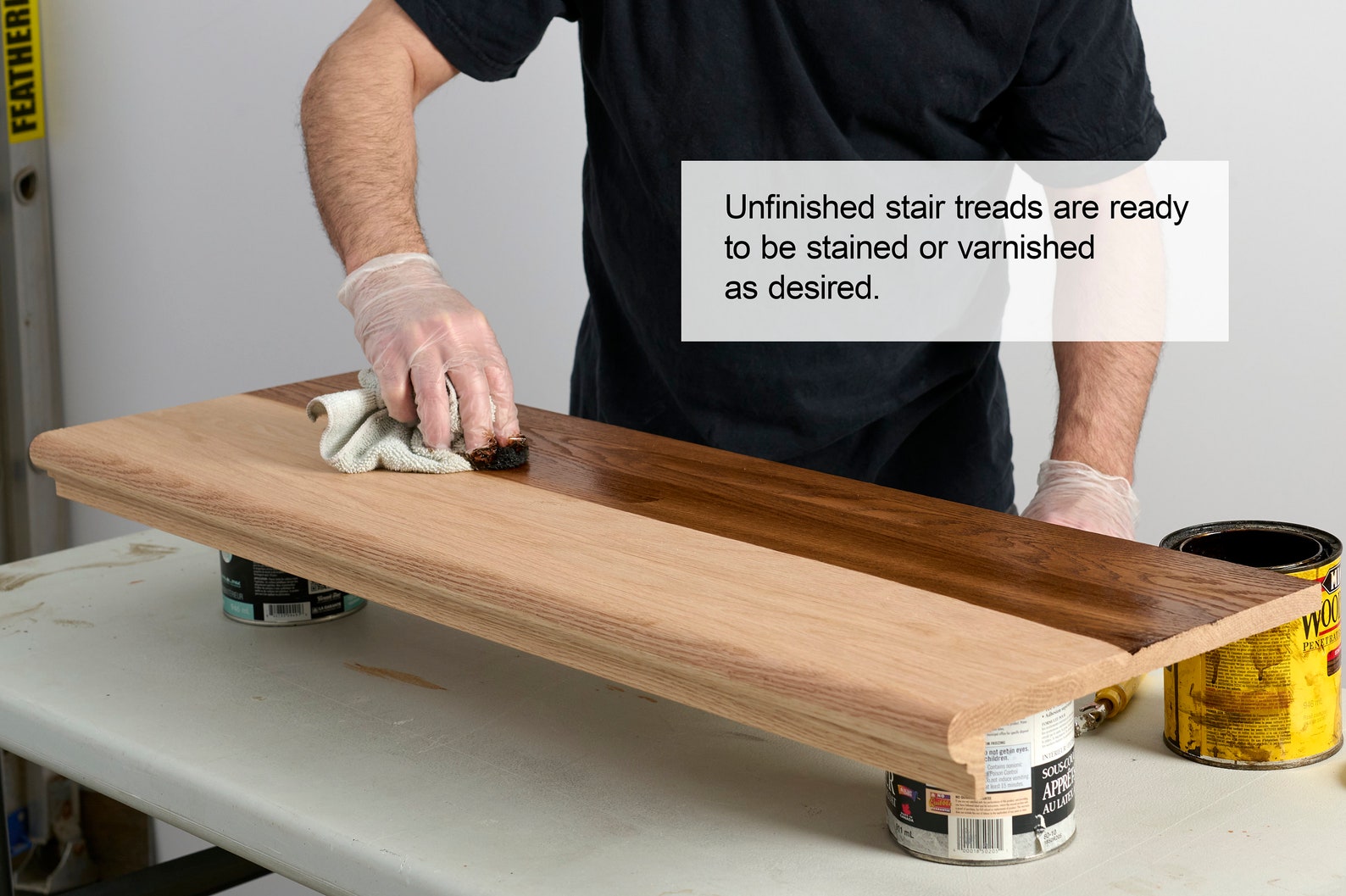 White Oak Builder Grade Stair Treads With A White Oak Riser Included ...