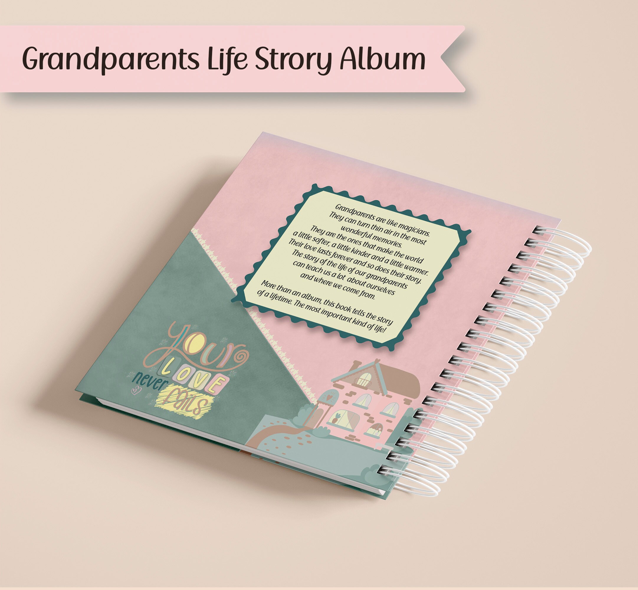 Printable Grandparents Album, Digital Grandparents Life Story Album ...