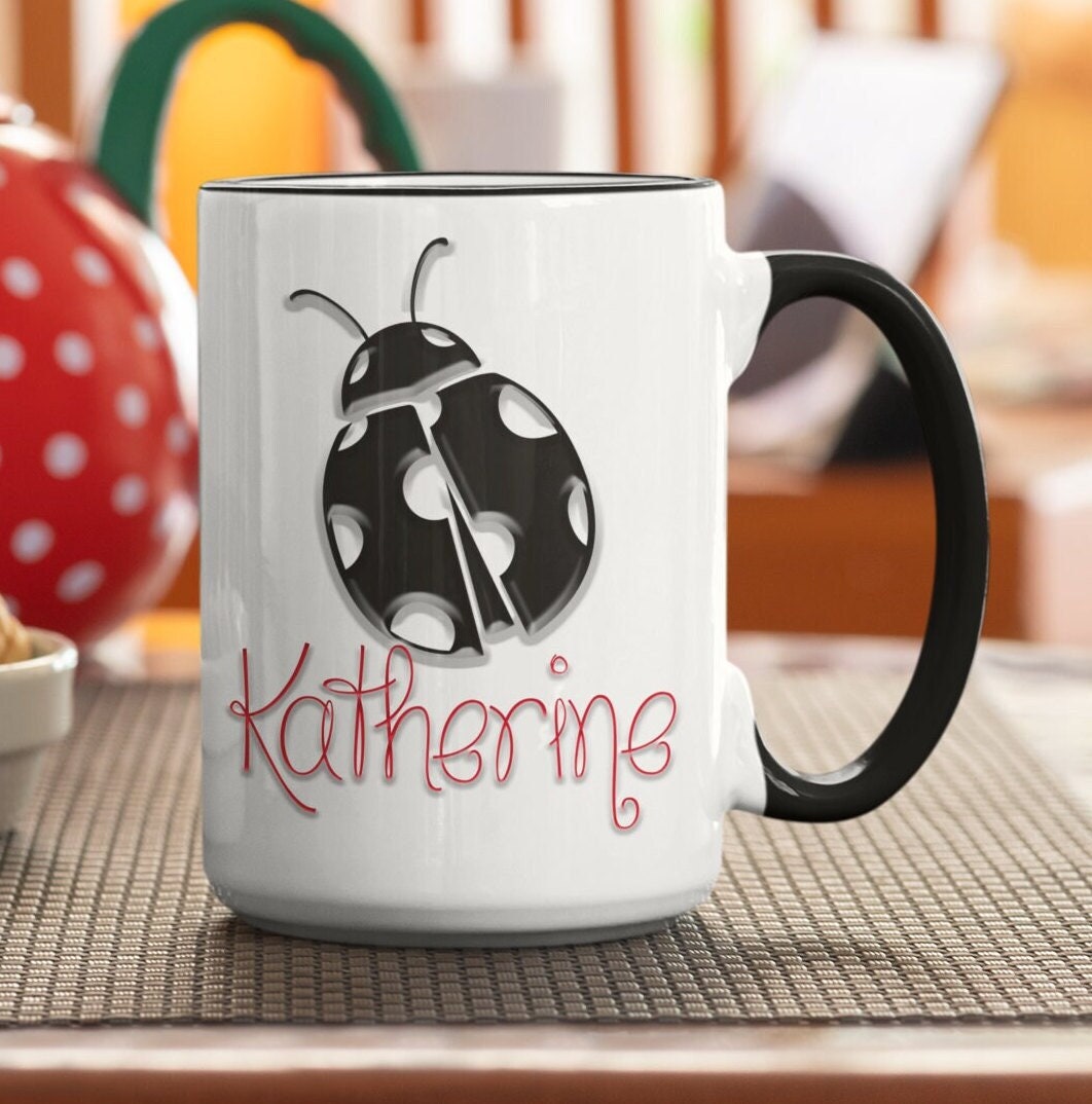 Personalized Mugs Ladybug Mug With Name Gift for Her - Etsy