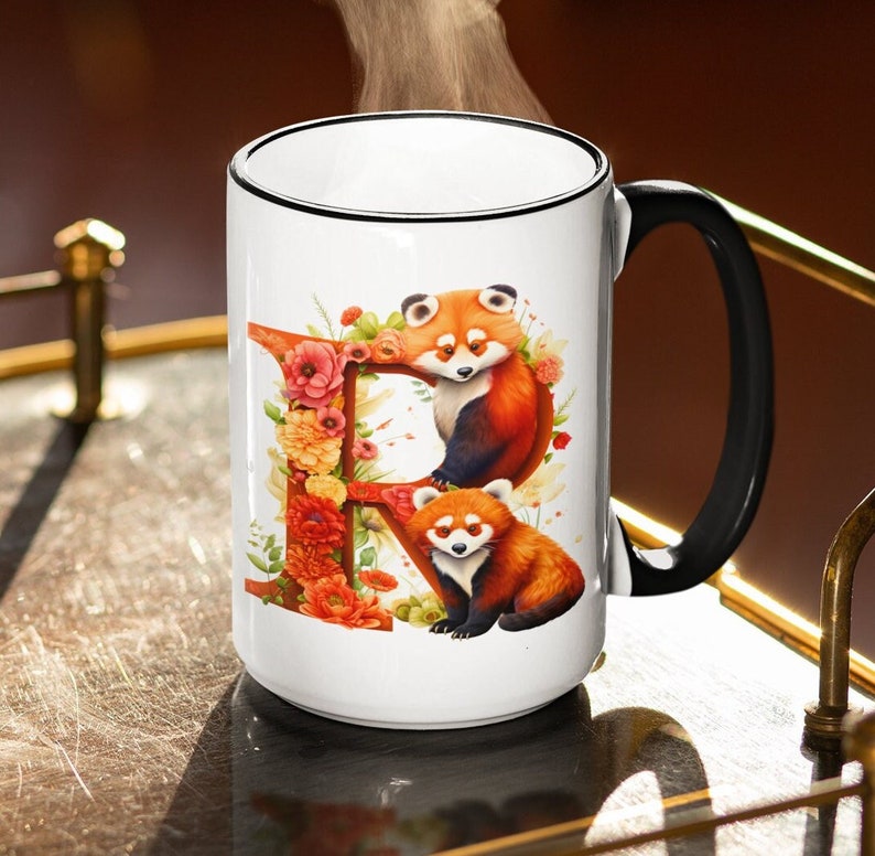 Alphabet Coffee Mug, Red Panda Mug, Letter R Mug, Coffee Mug, Gift for ...