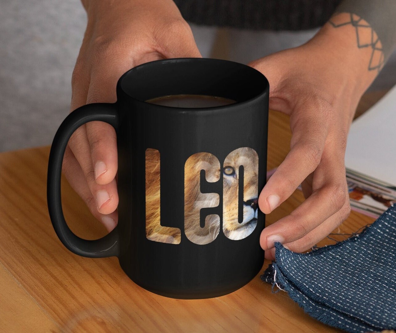 Leo Coffee Mug, Zodiac Coffee Mug, Black Mug, Astrology Coffee Mug ...