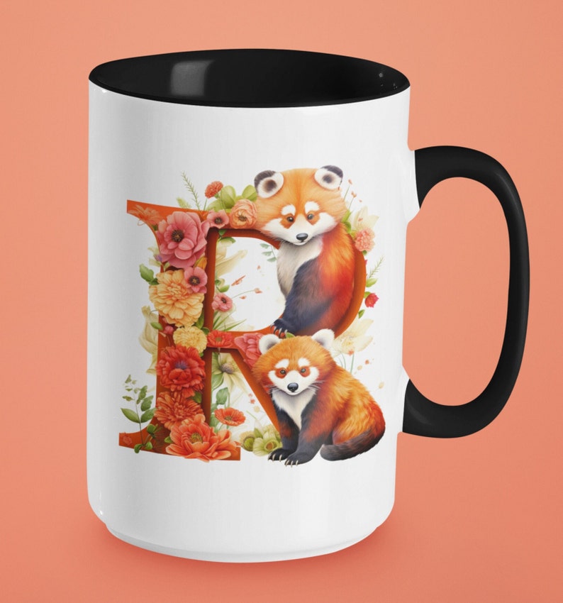 Alphabet Coffee Mug, Red Panda Mug, Letter R Mug, Coffee Mug, Gift for ...