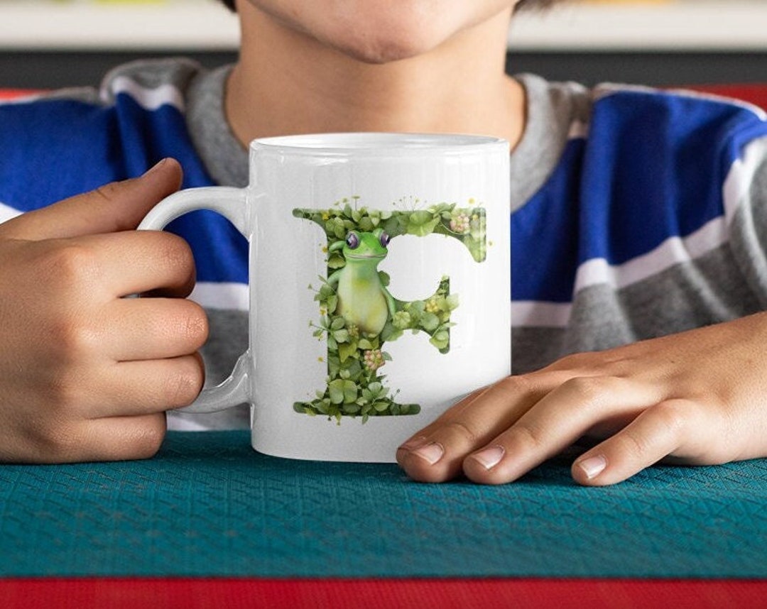 Alphabet Mug, Frog Coffee Mug, Letter F Mug, Initial Coffee Mug, Letter ...