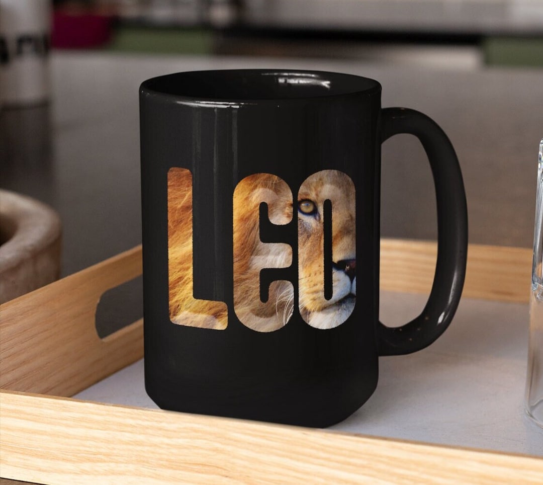 Leo Coffee Mug, Zodiac Coffee Mug, Black Mug, Astrology Coffee Mug ...