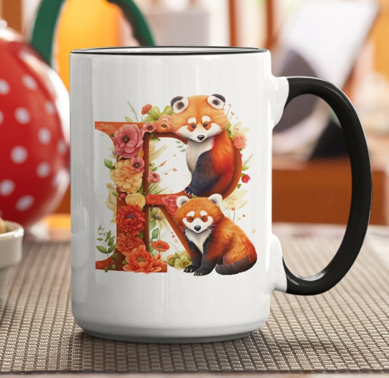 Alphabet Coffee Mug, Red Panda Mug, Letter R Mug, Coffee Mug, Gift for ...