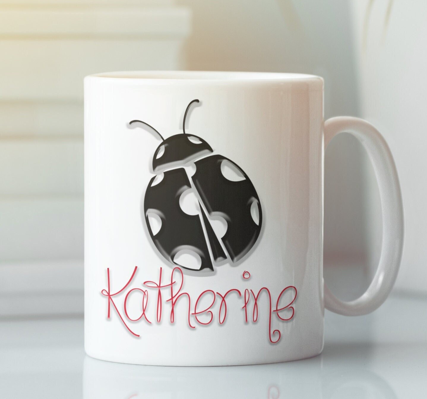 Personalized Mugs Ladybug Mug With Name Gift for Her - Etsy
