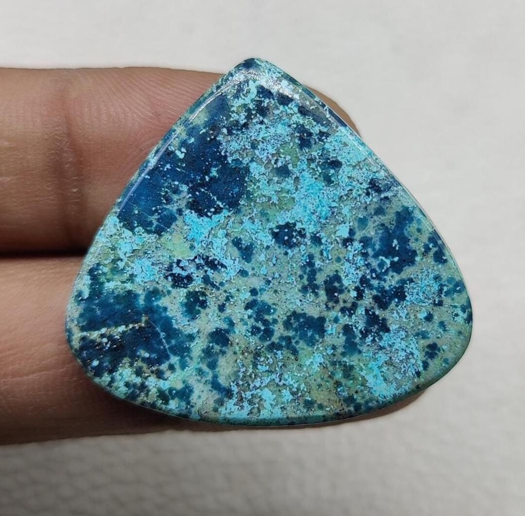 Azurite Shattukite Heart Cabochon: Natural Semi-precious Gemstone ...