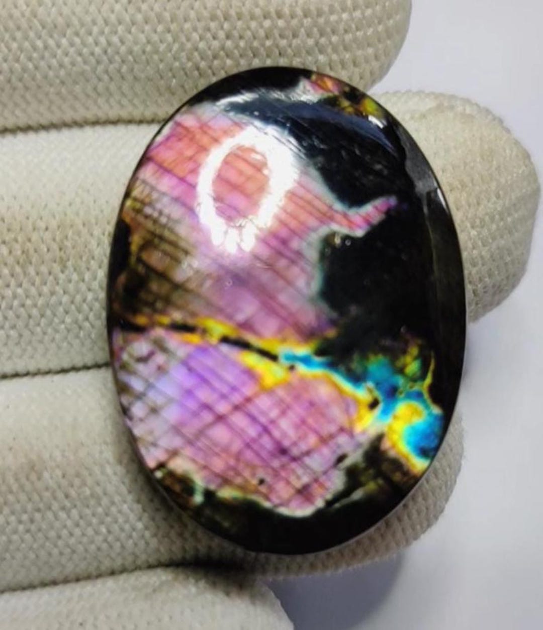 Purple Rare Flash Spectrolite Labradorite Cabochon: Oval Shape Healing ...