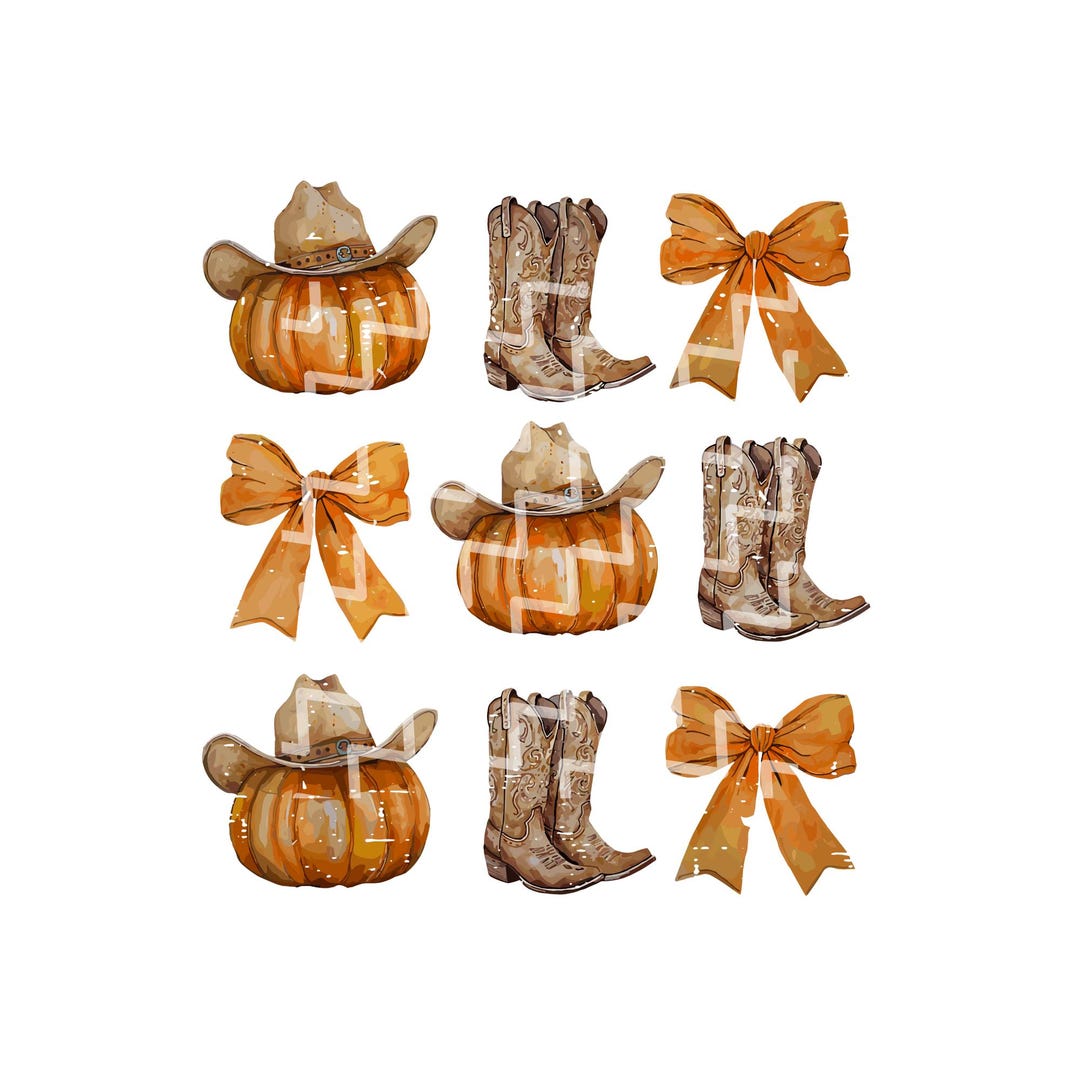 Cowboy Boots and Bows PNG Boots and Bows Digital Download Cute Pumpkins ...