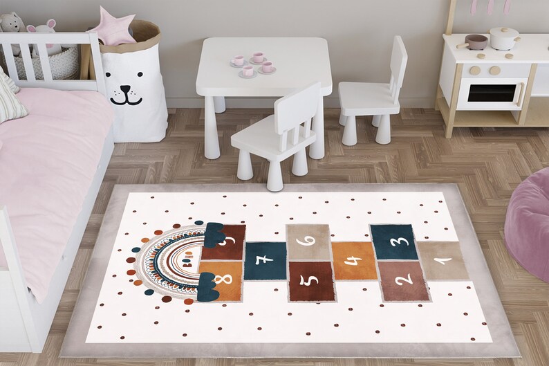 Kids Room Rug, Nursery Carpet, Boho Kids Decor, Play Mat, Personalized ...
