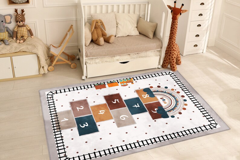 Kids Room Rug, Nursery Carpet, Boho Kids Decor, Play Mat, Personalized ...
