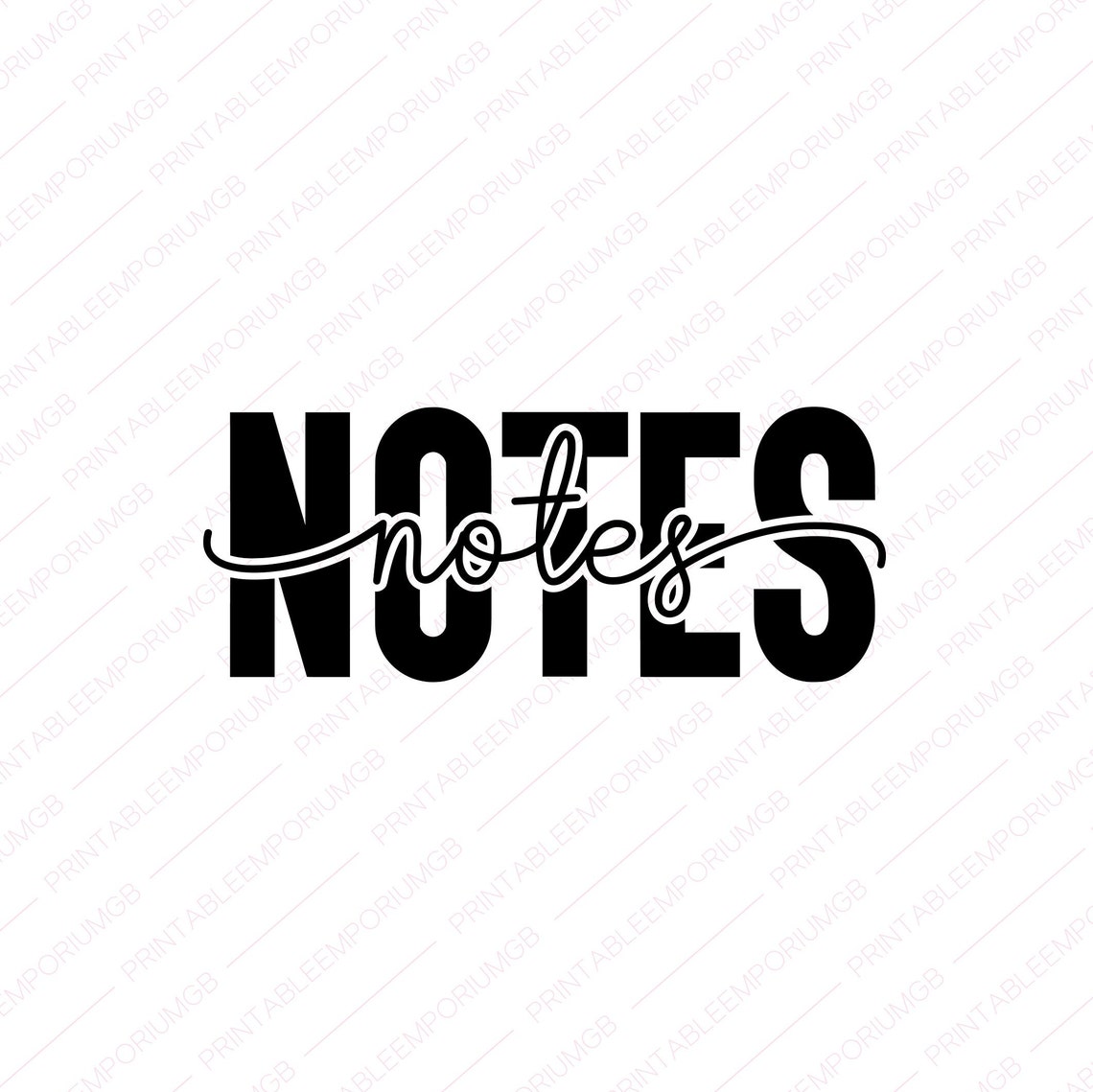 NOTES SVG, Notes PNG, Cut File, Cut File for Notebook Decoration ...