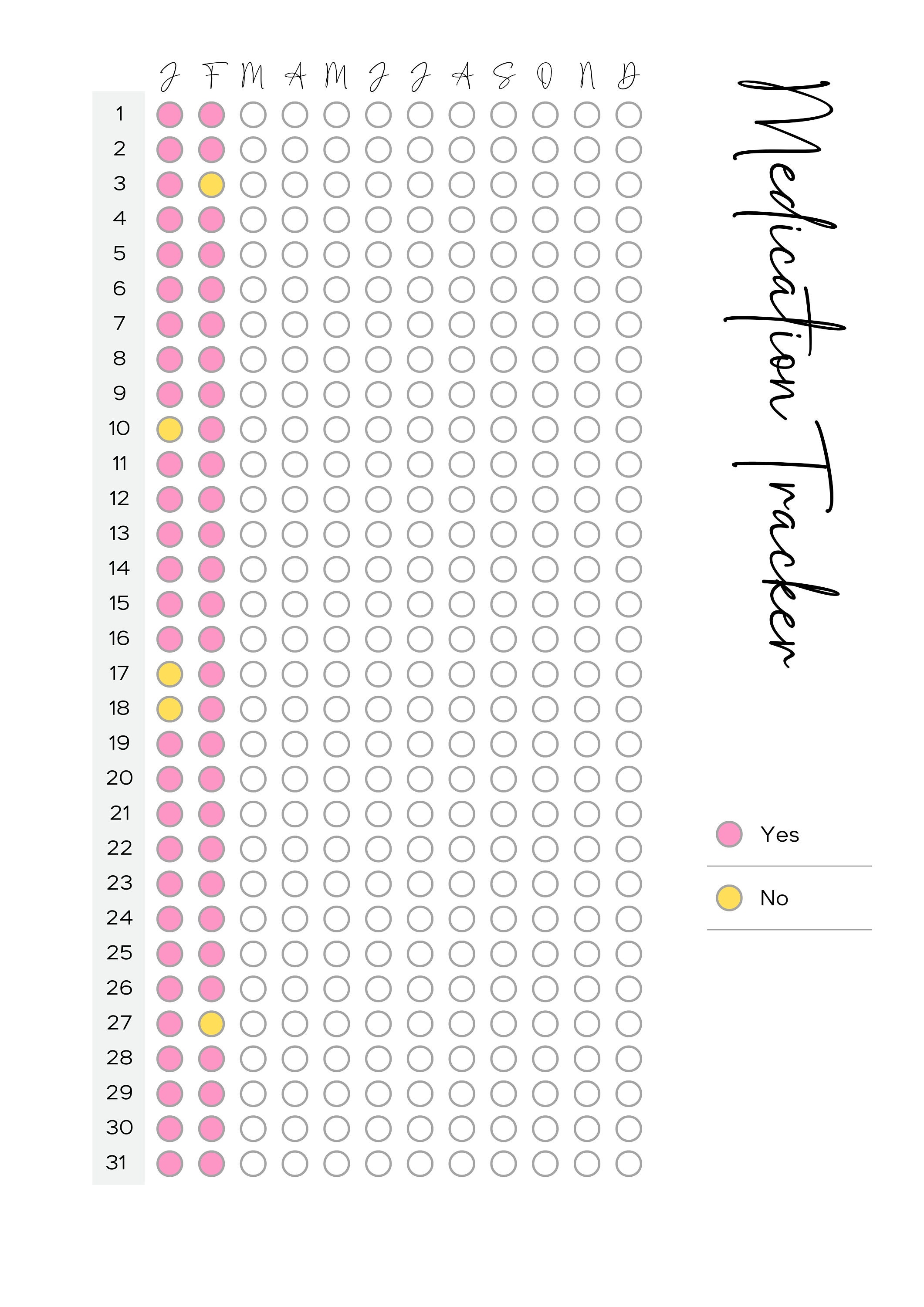 Medication Tracker PRINTABLE Yearly Medication Tracker Journal Page ...