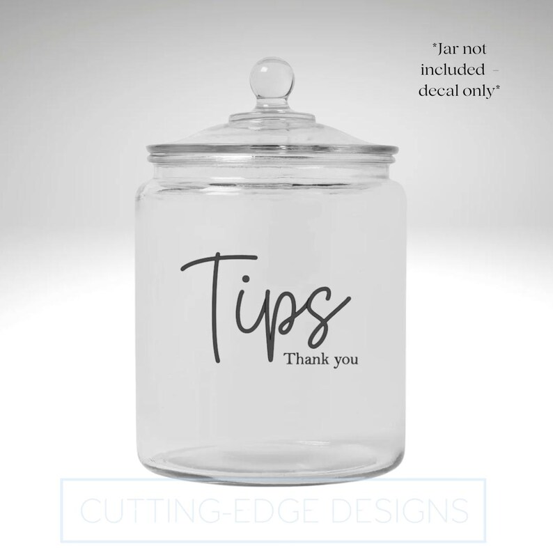 Decal for Tip Jar, Wedding Tip Jar, Bartending Decal, Wedding Bar Tip ...