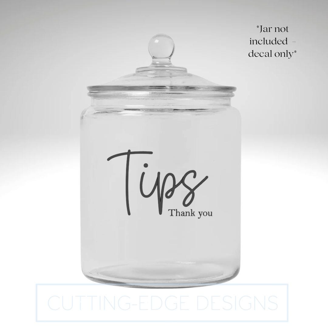 Decal for Tip Jar, Wedding Tip Jar, Bartending Decal, Wedding Bar Tip Jar Decal - Etsy