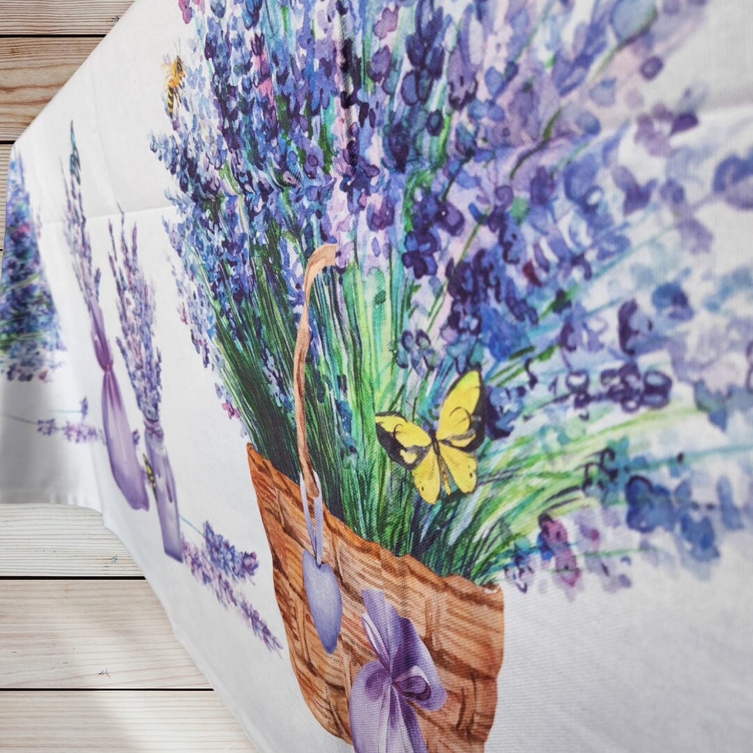 Lavender Rectangle Tablecloths, Cotton Fabric Table Cloth, French Table ...