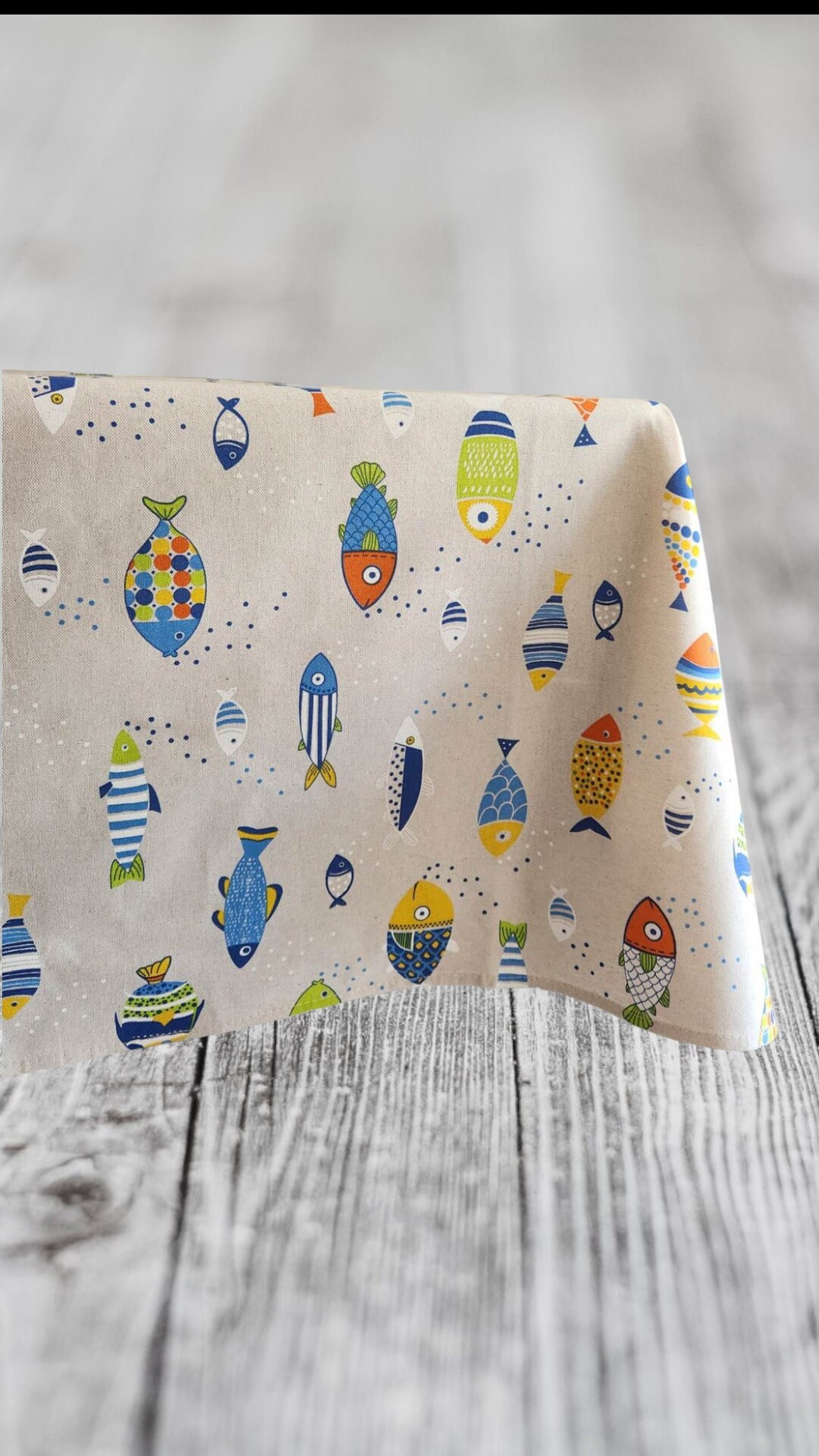 Nautical Cotton Coated Wipe off Fabric Rectangle Tablecloths, Table ...